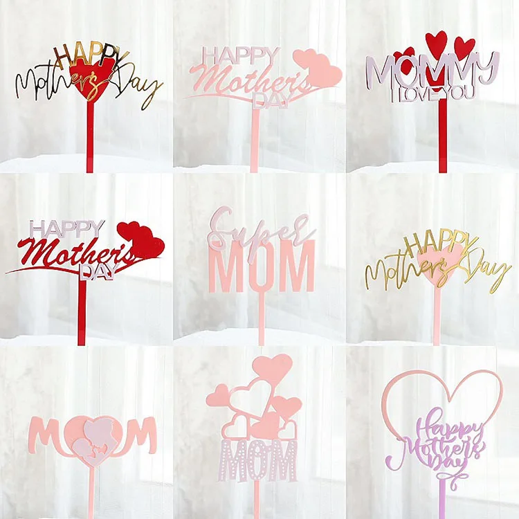 Acrylic Happy Mothers Day Cake Topper With Carnation/tulip Mothers ...