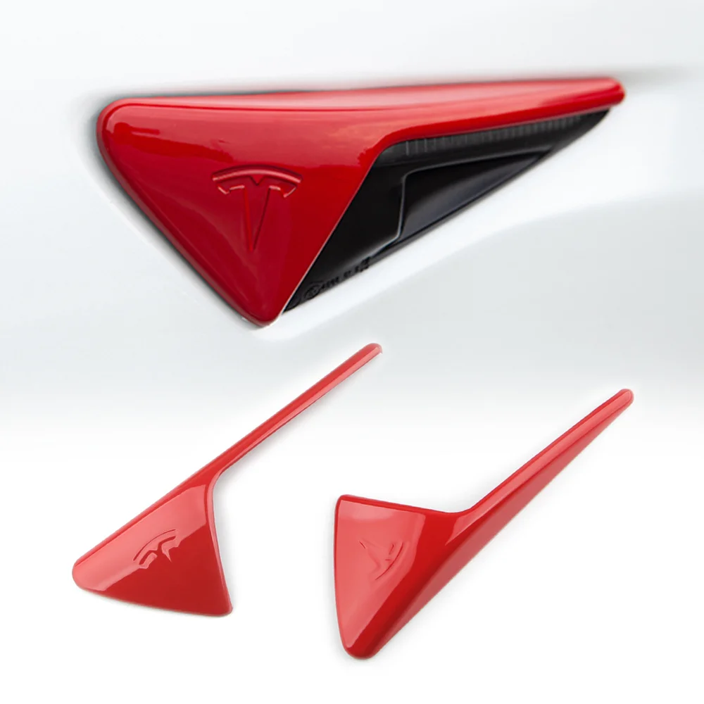 2Pcs/Set Car Model 3 Side Camera Carbon Fiber ABS Protection Cover for ...