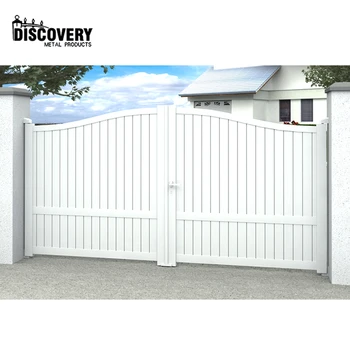 Powder Coating White Main Gate Design Home Aluminum Farm Gates Dual ...