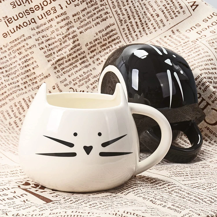 Cat Mug Set Funny Cute Cat Coffee Tea Milk Ceramic Mug Cup Best Gift ...