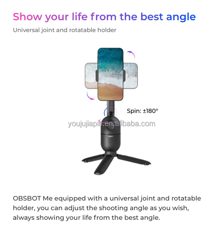 OBSBOT Me Phone Mount Stand - AI Auto Tracking for Vlogs