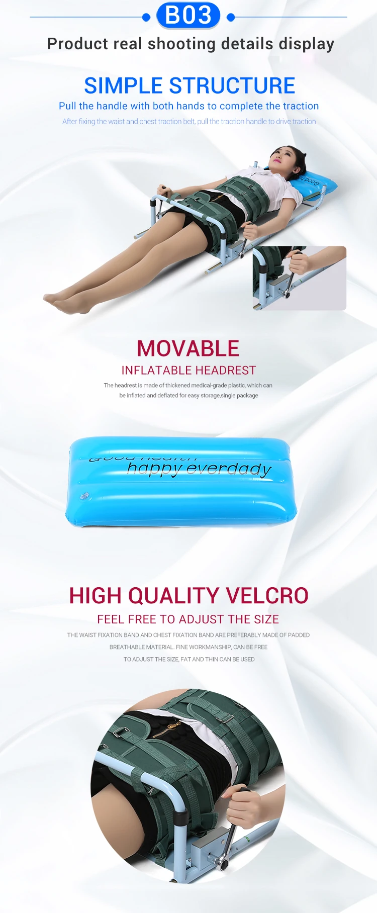 Multifunctional Spine Medical Lumbar Spinal Traction Table Bed