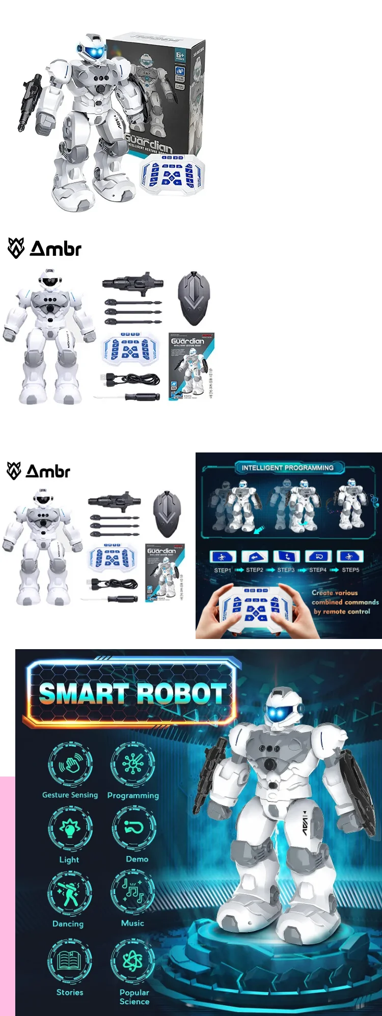 Ambr 2024 Hot Selling Children's Remote Control Robot Gift 2.4ghz ...