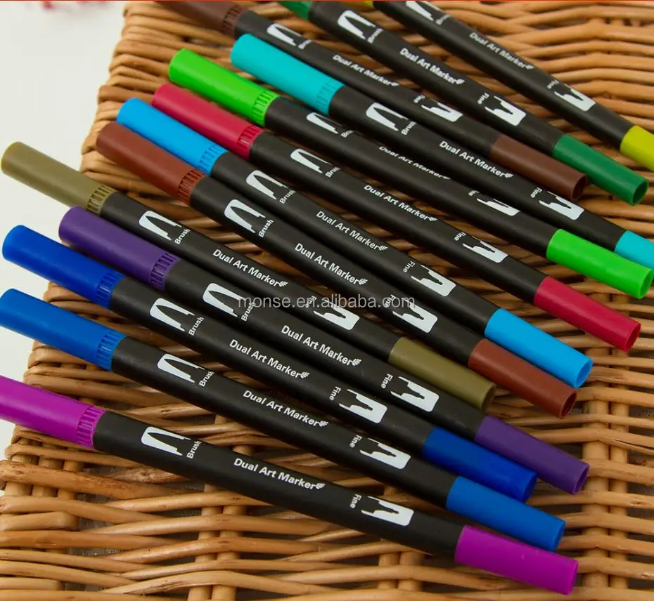 132 Colouring Pens Dual Tip Brush Pens Brush Tip Art Markers For ...