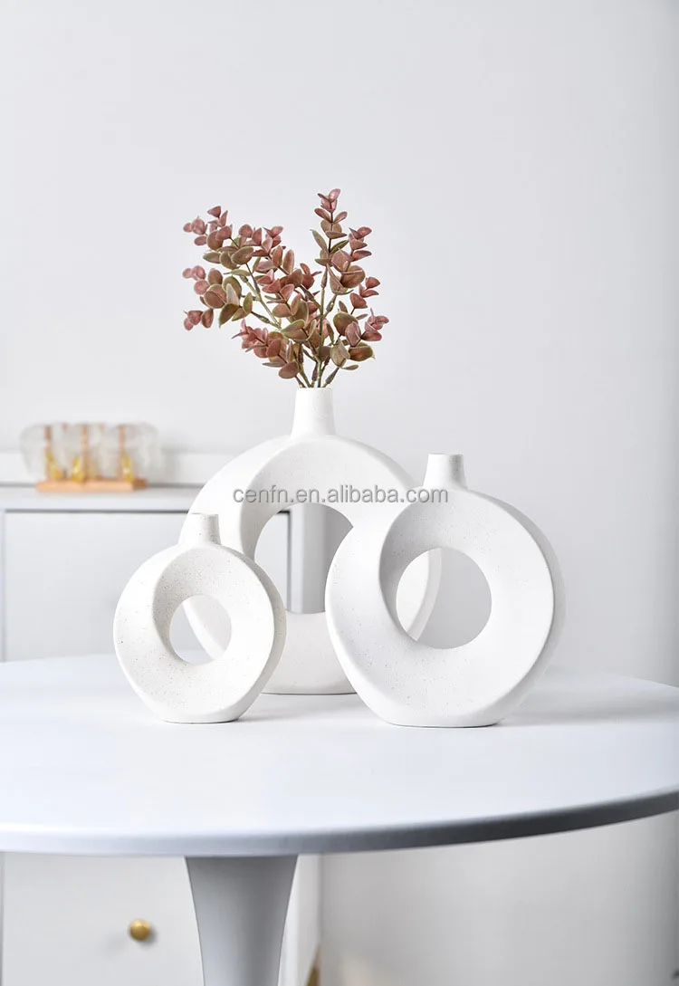 Modern Ceramic Vase - Whirlpool Round Ring Vase Nordic Style