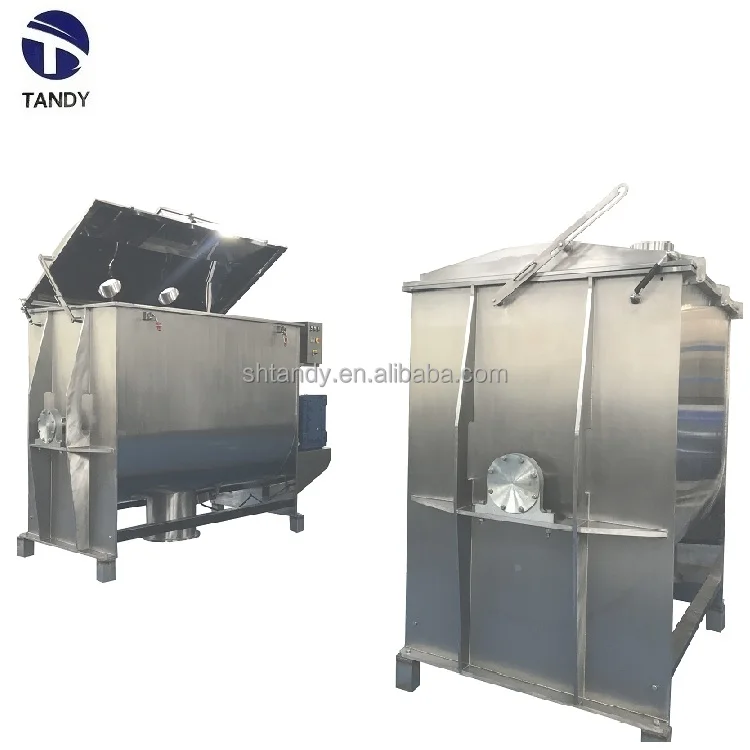 U Type Hopper Chicken Powder Agitation Double Screw Ribbon Mixer ...