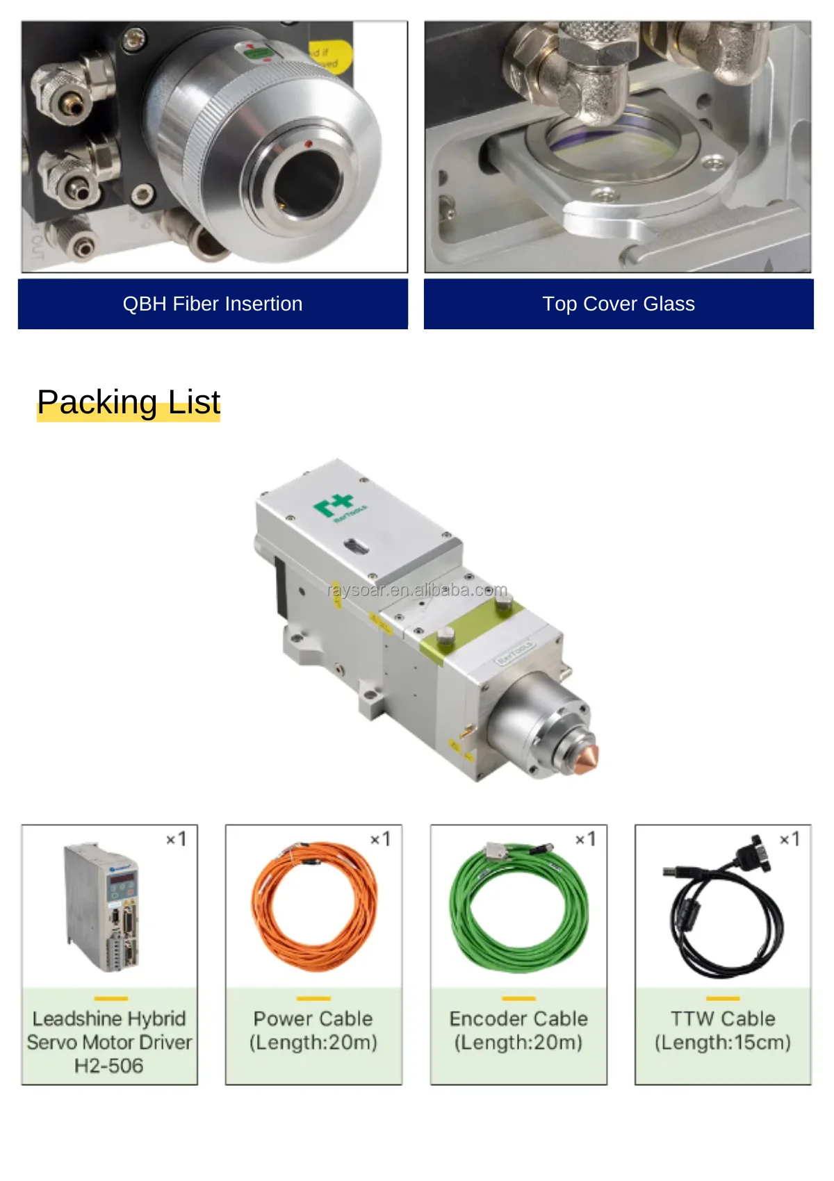 Raysoar BM06K0621U - 6kw Laser Cutting Head for Raytools