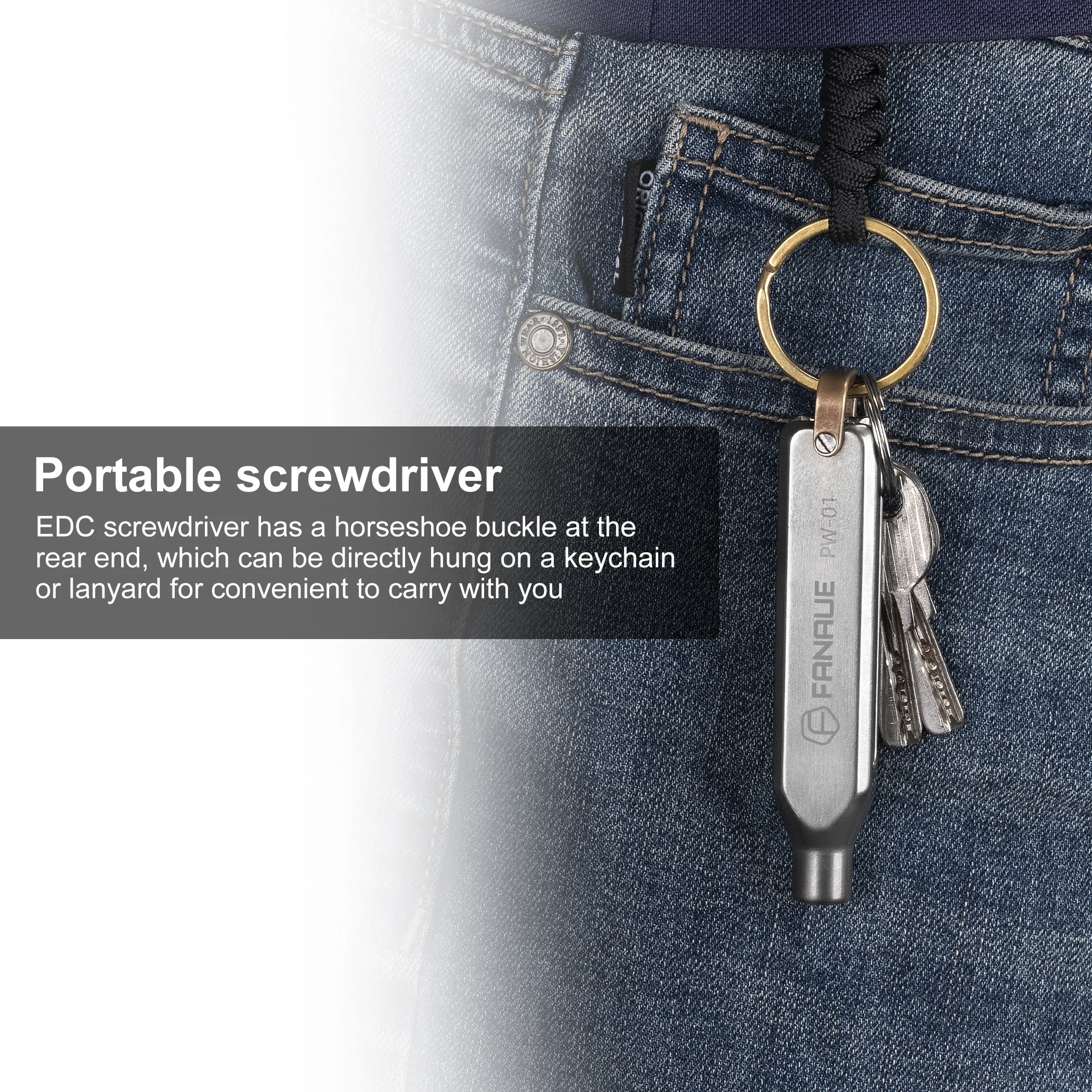 Fanaue Tripod Magnetic Screwdriver Titanium - Precision EDC