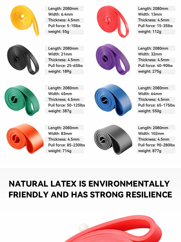 Custom Elastic Long Yoga Power Band Tpe Pull-up Yoga Stretch Bands ...