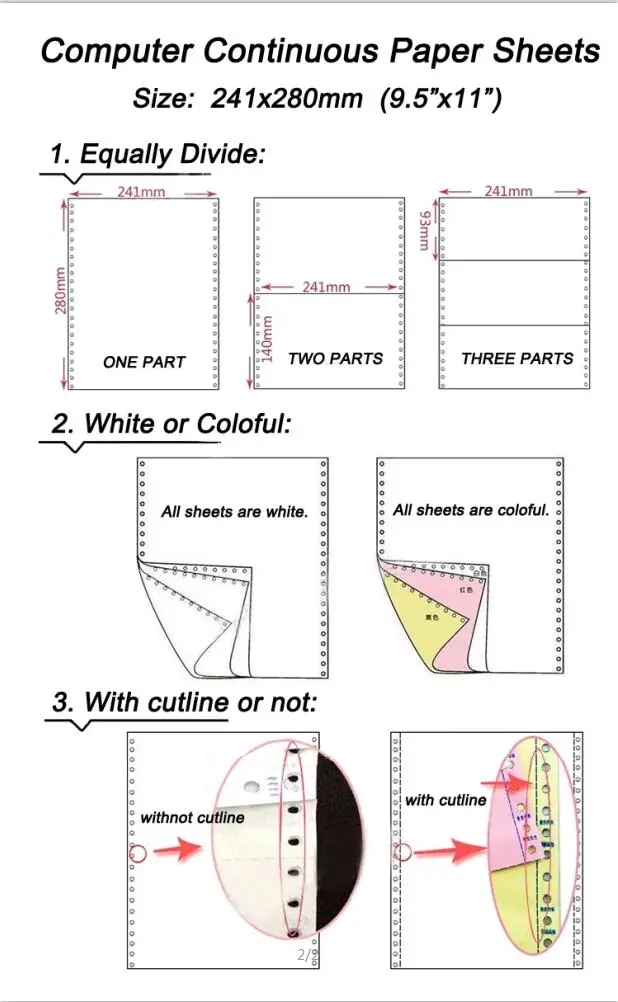 Wholesale Continuous Carbonless Computer Paper A4 Ream 9.5x5.5 6 Ply ...