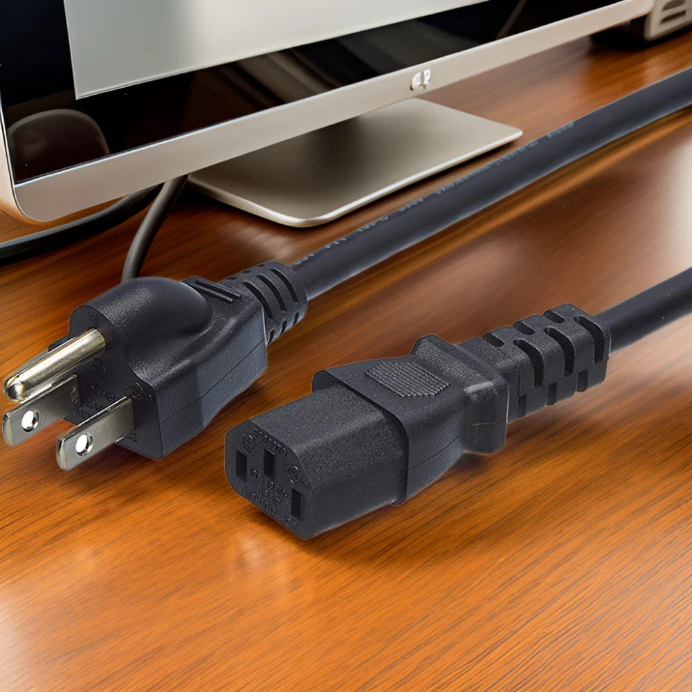 Sipu 6ft Usa Standard Ac Power Cord Cable 1.5m For Desktop Pc 220v ...