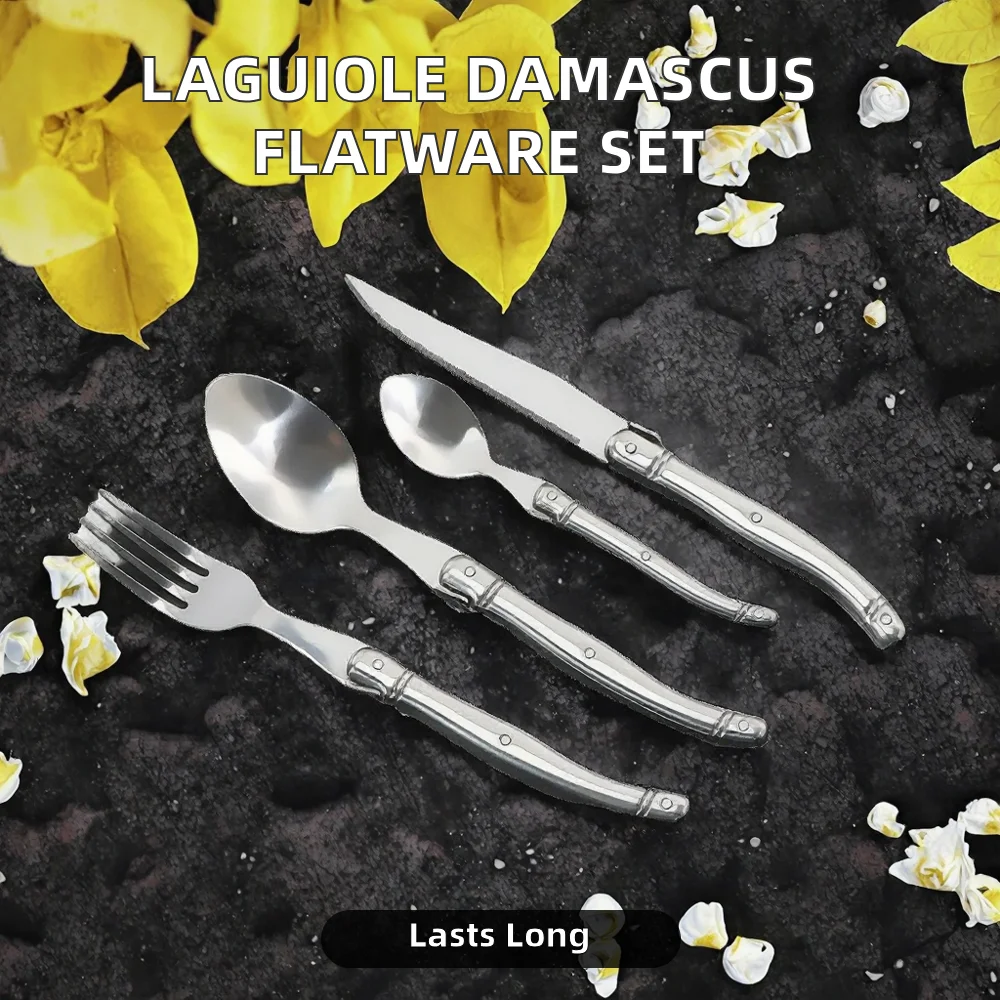 Cocktail Parties Flatware Set Stainless Steel Handle Cutlery Includes ...