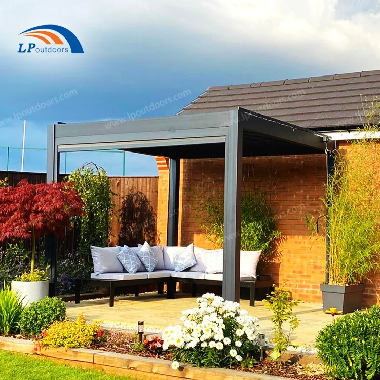 Outdoor Bioclimatic Pergolas Terrace Pergola Aluminum Louvre Roof ...