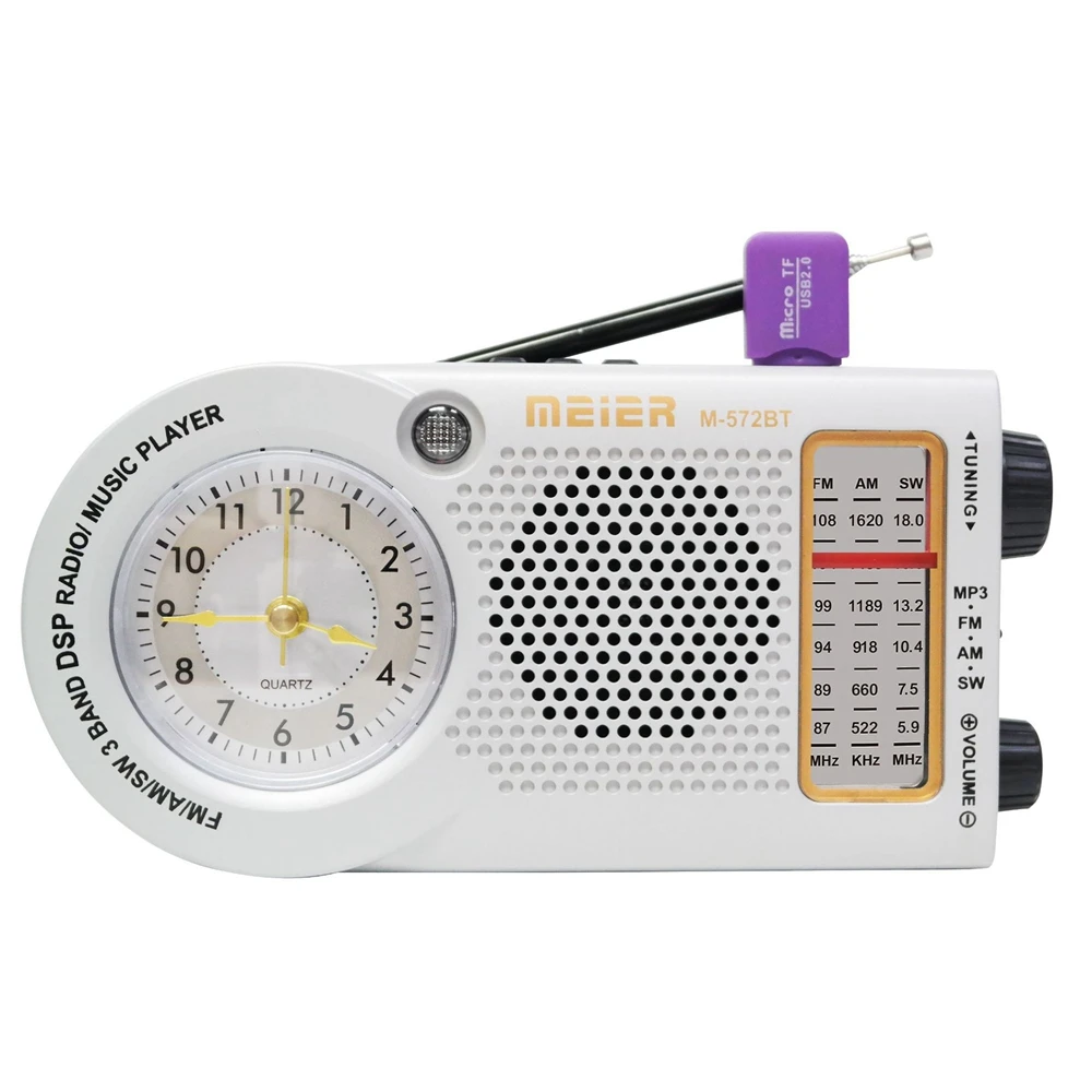 2024 Newest Quartz Clock Radio Meier Wireless Speaker Pocket Radio M ...