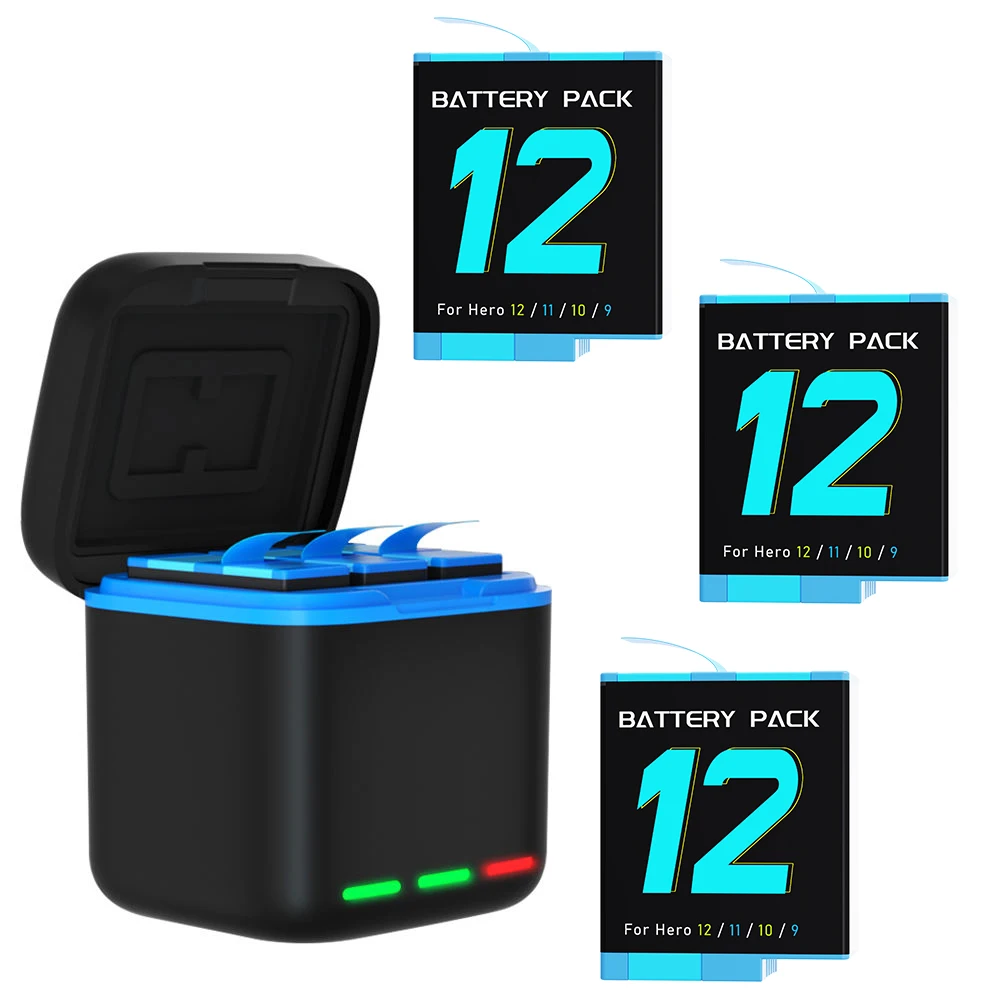 Hongdak New Box With 3ps Fast Charging Battery Kit Set For Gopro Hero ...