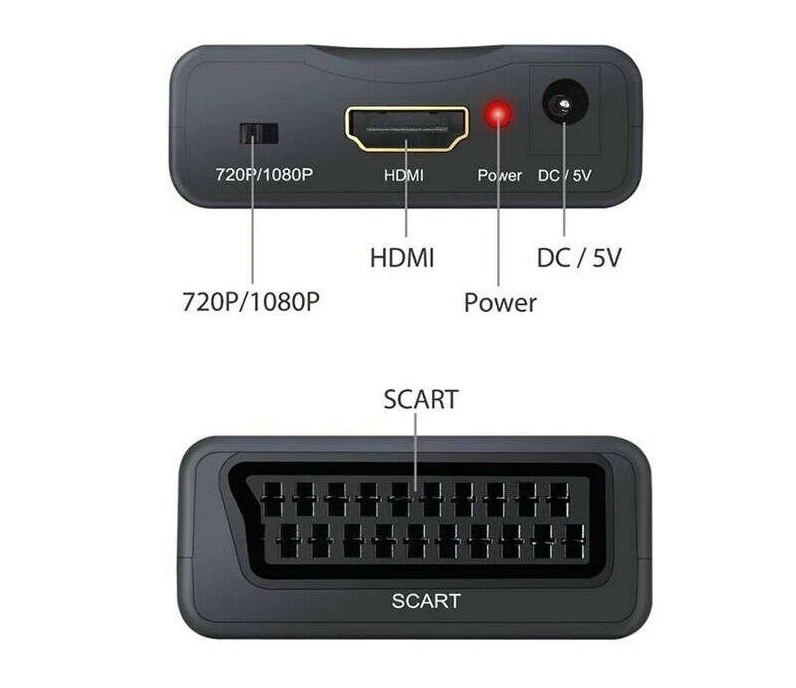 SCART to HDMI Converter SCART Input HDMI Output Adapter Composite Video ...