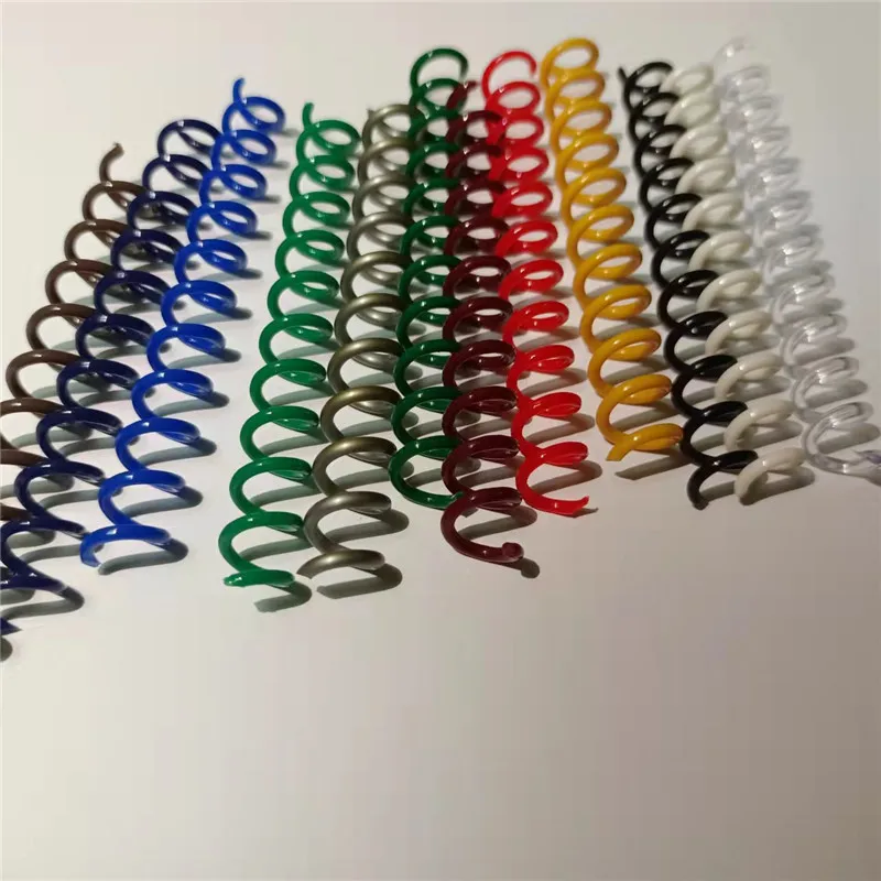 A4 Size Pvc Spiral Coils Binding Ring Single Loop Wire 1/4" PVC Plastic Single Coils Spiral ...