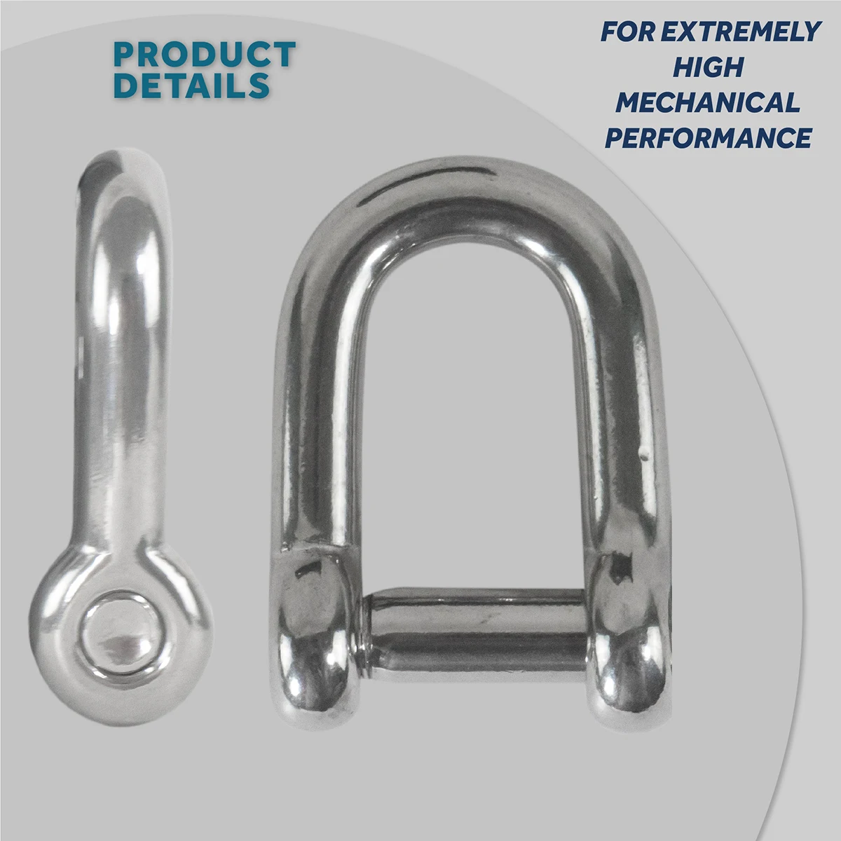 M6 38mm Straight D Shackle Short Stainless Steel 316 Breaking Load ...