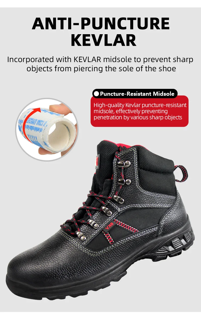 Fh1961 Safety Shoes Hot Sell Foot Protection Leather Steel-toed Non ...