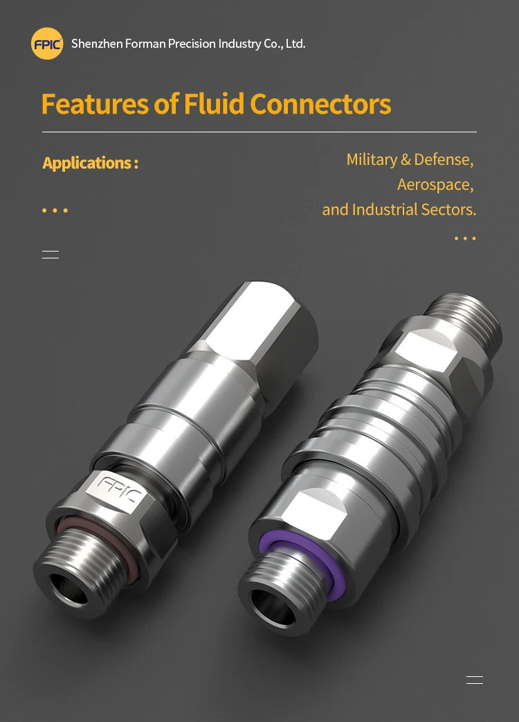 Quick Disconnect Hydraulic Fittings One-Shut off Way Valve Fluid ...