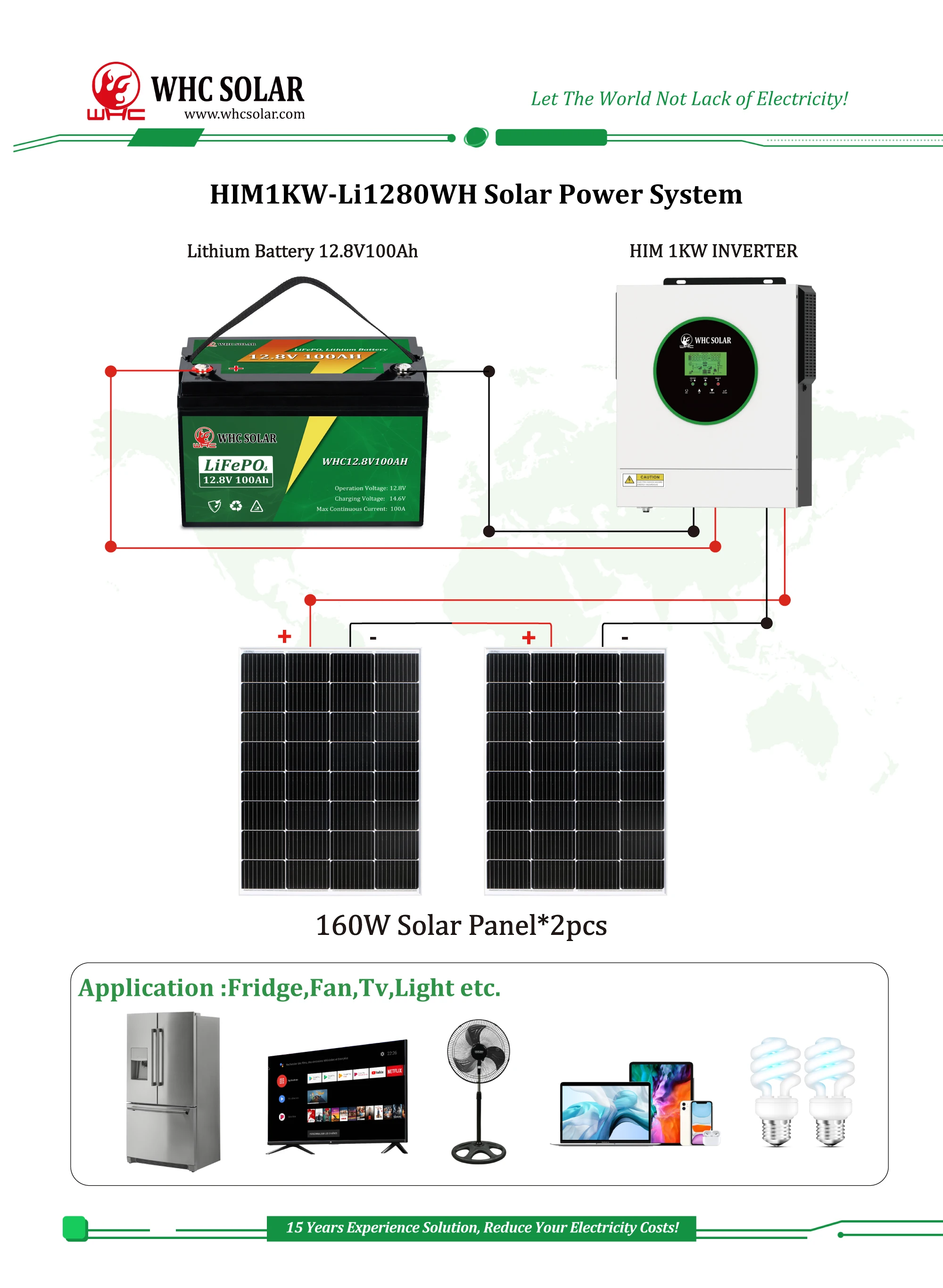 WHC 1kw Solar Energy System for Home Use - Reliable Power