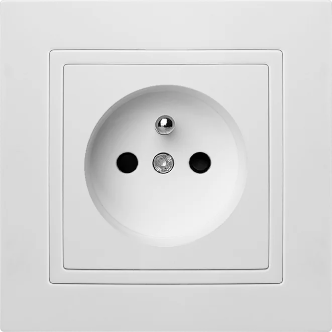 Sirode 9207 Series European Standard Modern White Color 1 Gang 2 Pin ...