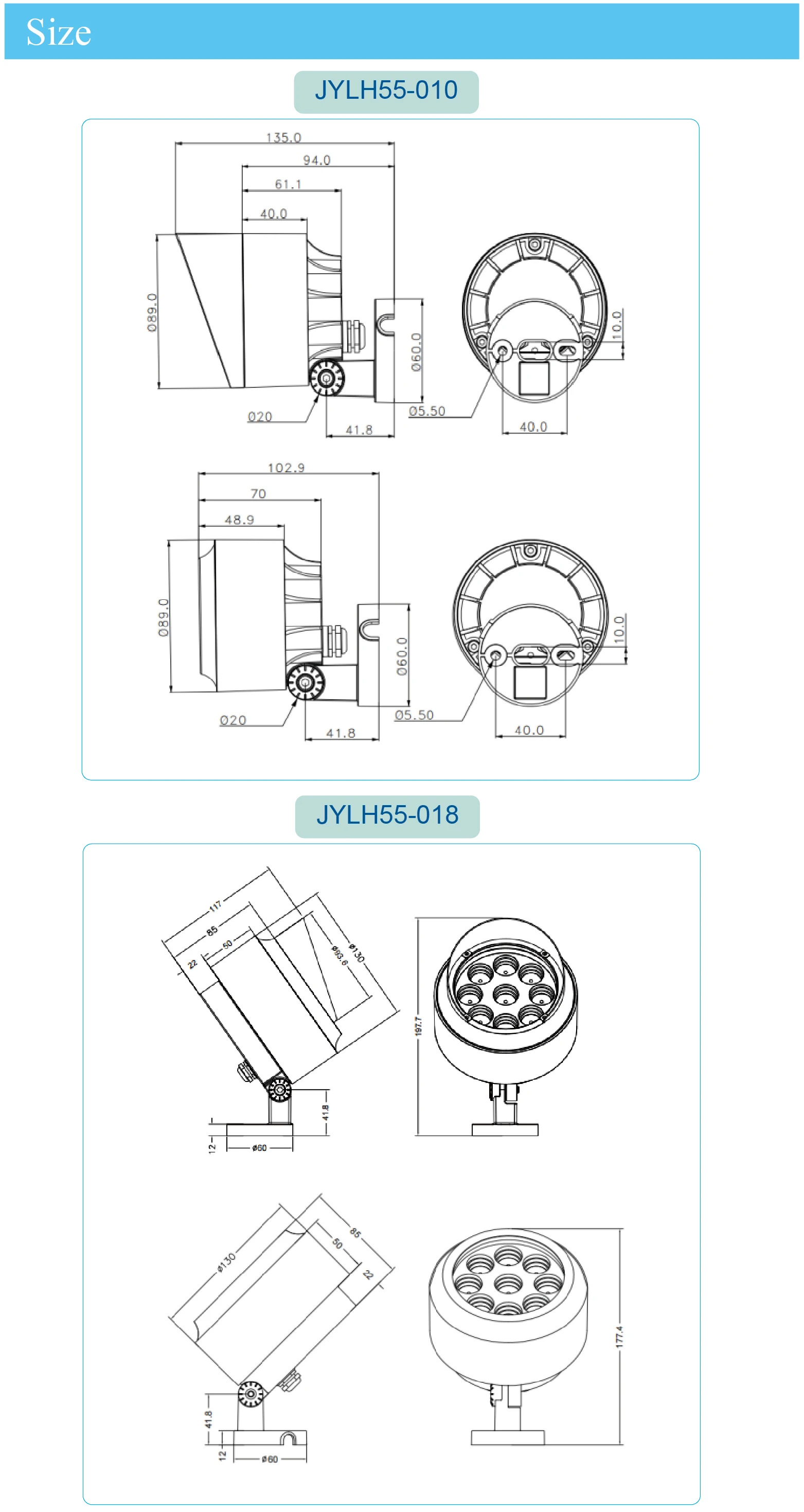 Ce Circular Ip66 Aluminum Outdoor Projector 36w 3535 Led Landscaping ...