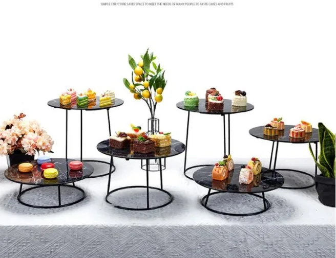 Huadison Wholesale Gold Buffet Party Food Display Stands