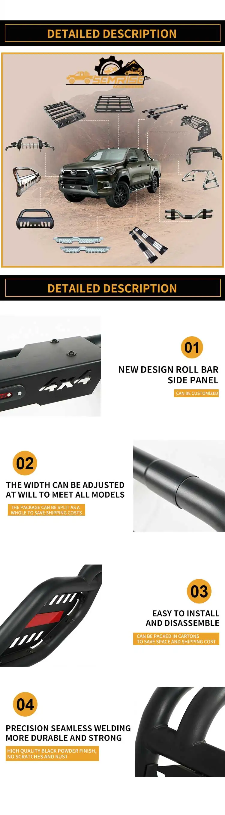 Universal Roll Bar With Led Roll Bar Spider Off Road Pickup Roll Bar ...