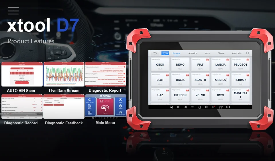 2024 Original XTOOL D7 ALL System Car Auto Diagnostic Tools Code Reader Key Programmer Scan Obd2 ...