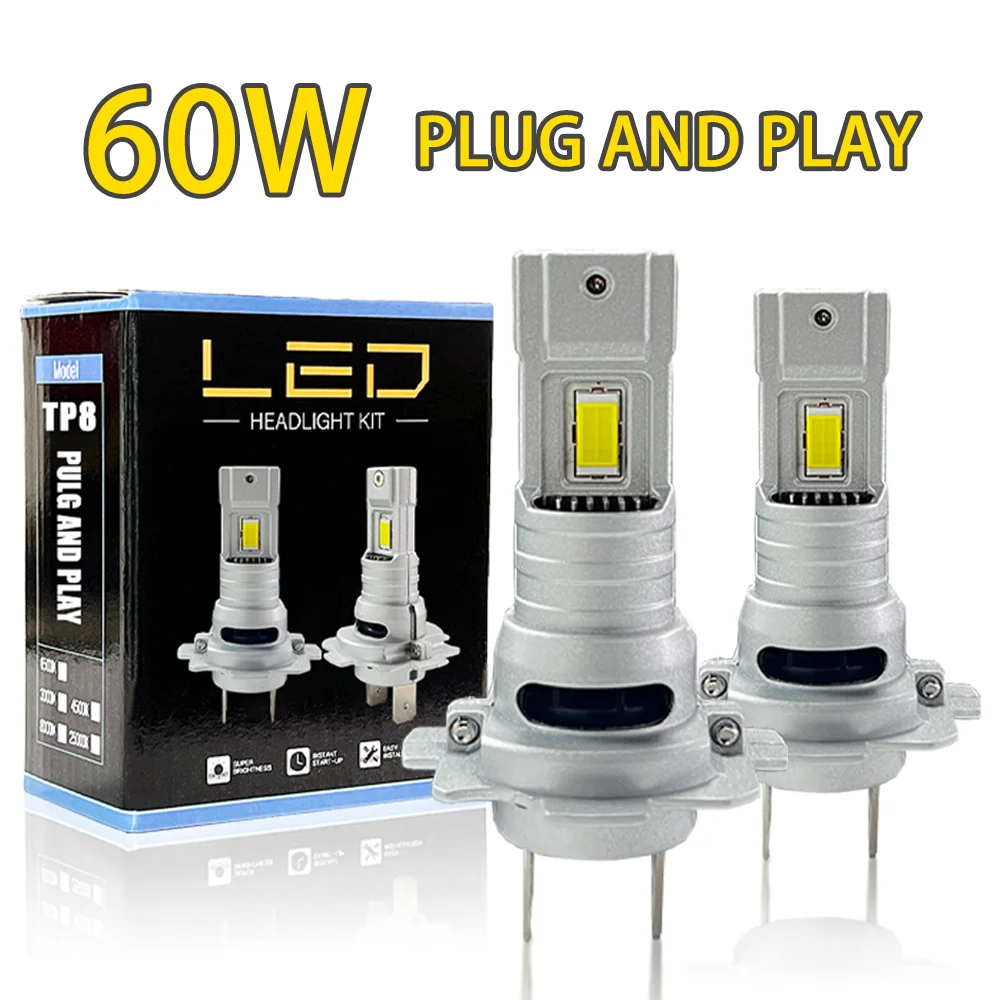 Plug And Play Tp8 60w Led Car Light Mini Size Fan H11 H7 Led Headlight Bulb 9005 9006 9012 H4 ...