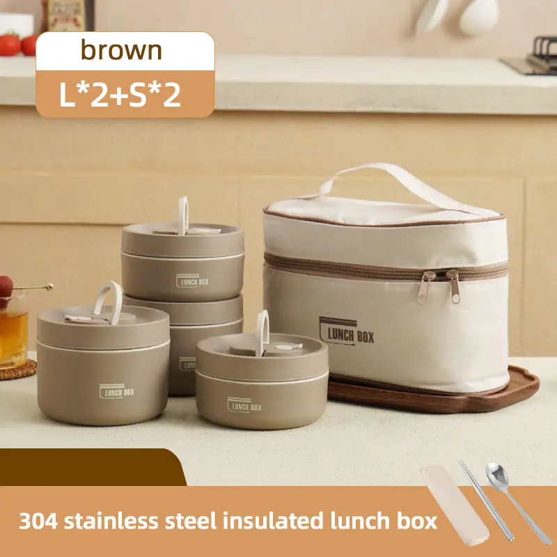 Stainless Steel Thermal School Kids Adult Food Bento Lunch Box With ...