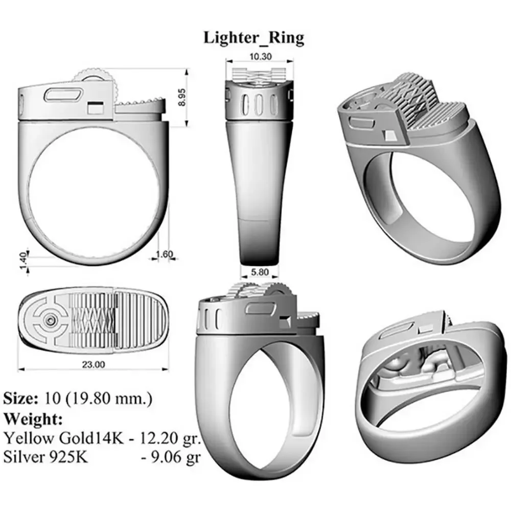 Creative Lighter Modeling Ring - European & American Punk Style