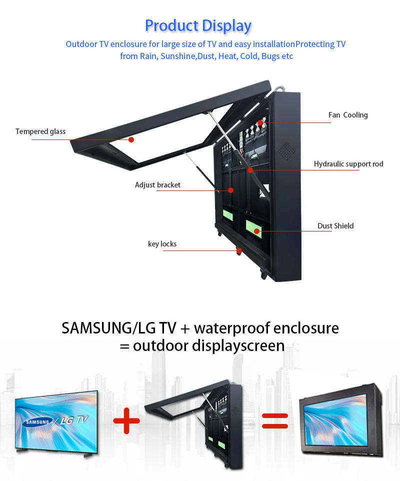 Stainless Steel Metal Outdoor Tv Enclosure Waterproof Electrical ...