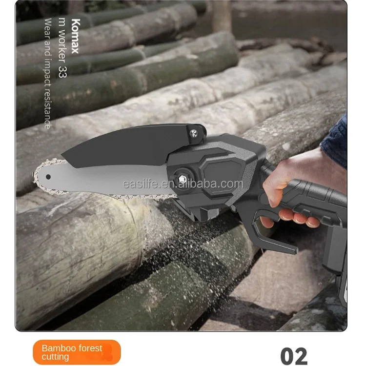 6-Inch Rechargeable Battery Operated Chain Saw 24V Hand Mini Electric ...