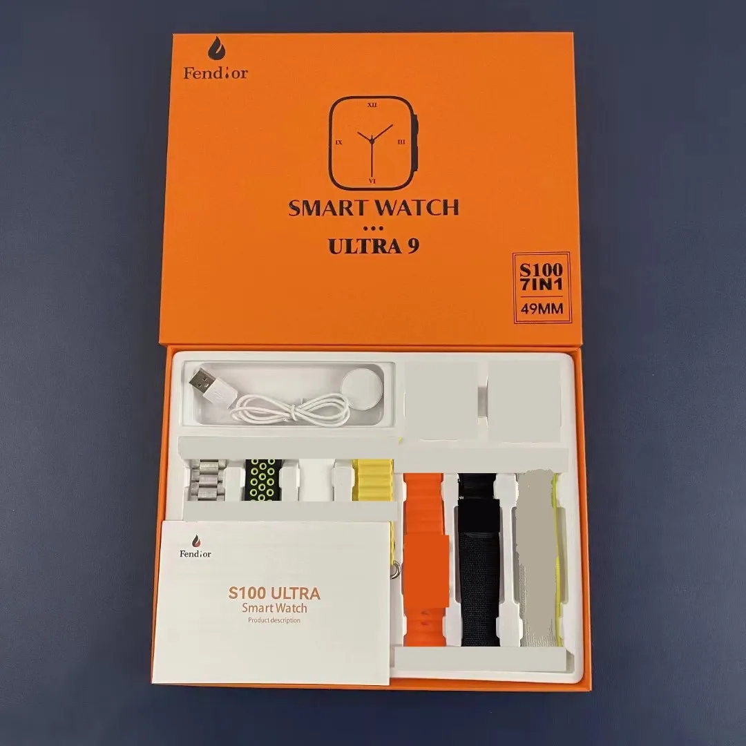 2023 Newly S100 Ultra Smartwatch Gift Box Suit 7in1 49mm 2.02 Inch ...
