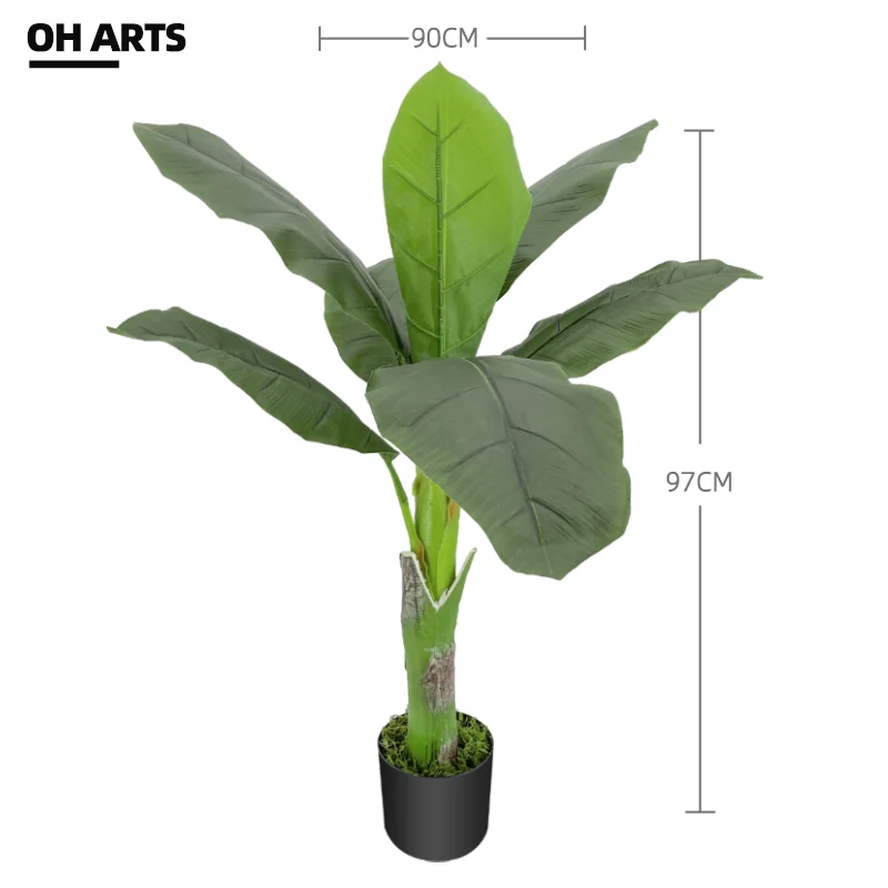 Wholesale Large Artificial Banana Leaf Tree Bonsai Plant Artificial For ...