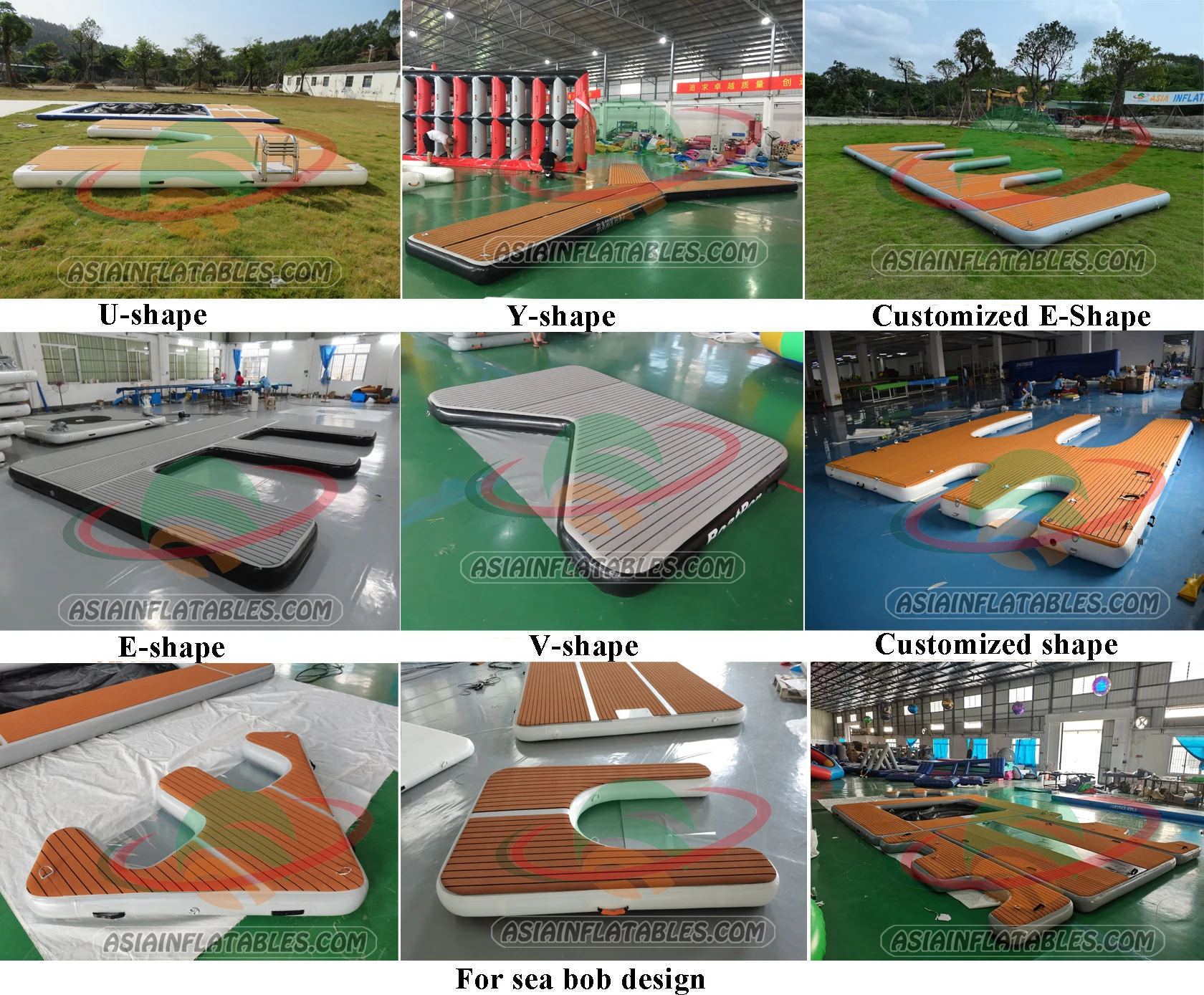 Round Teak Drop Stitch Water Pontoon Platform Inflatable