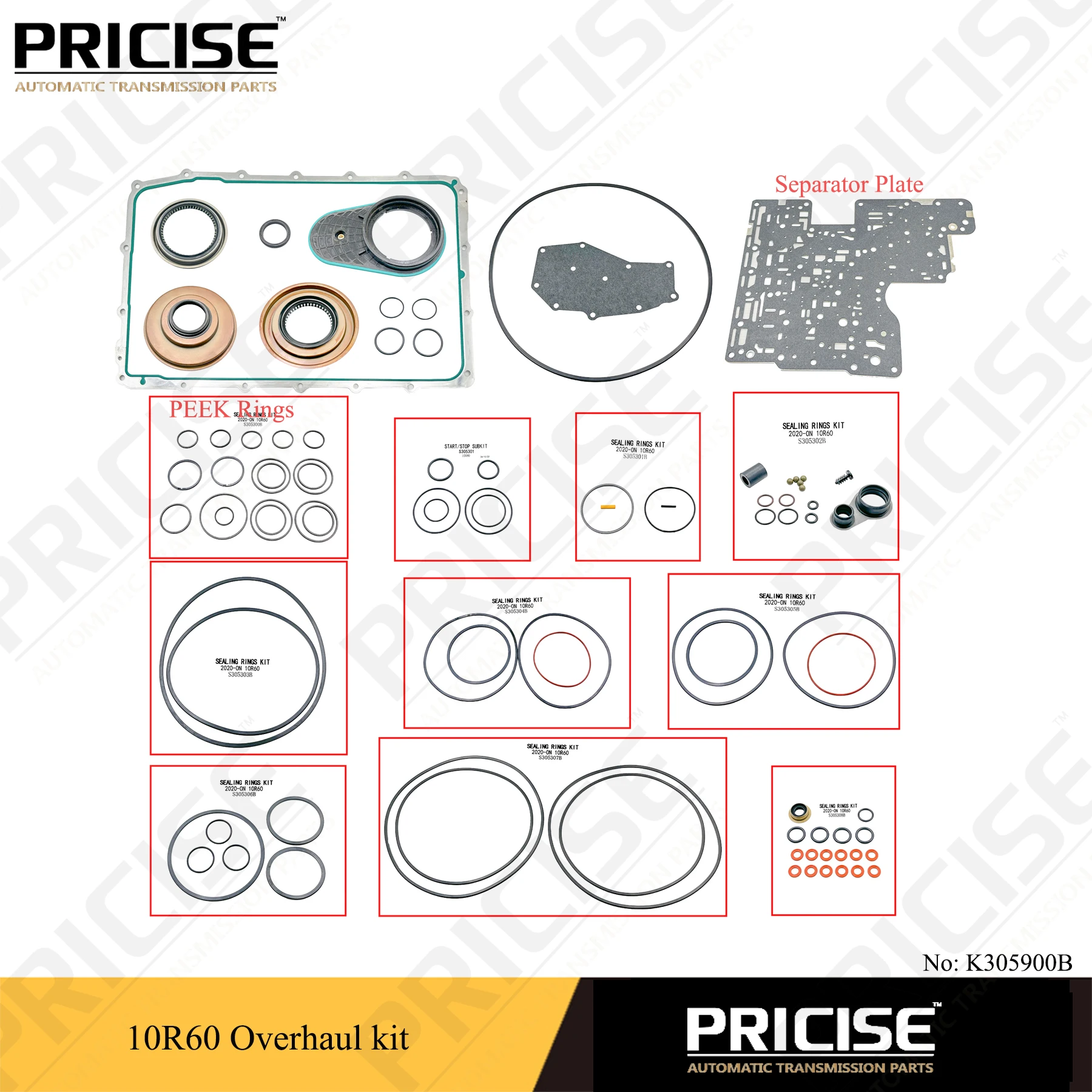Valve Body Separator Plate 10R60 Transmission Overhaul Kit