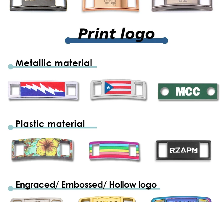 Irun Luxurious Rose Gold Metal Custom Engraved Logo Sneaker Shoelace ...