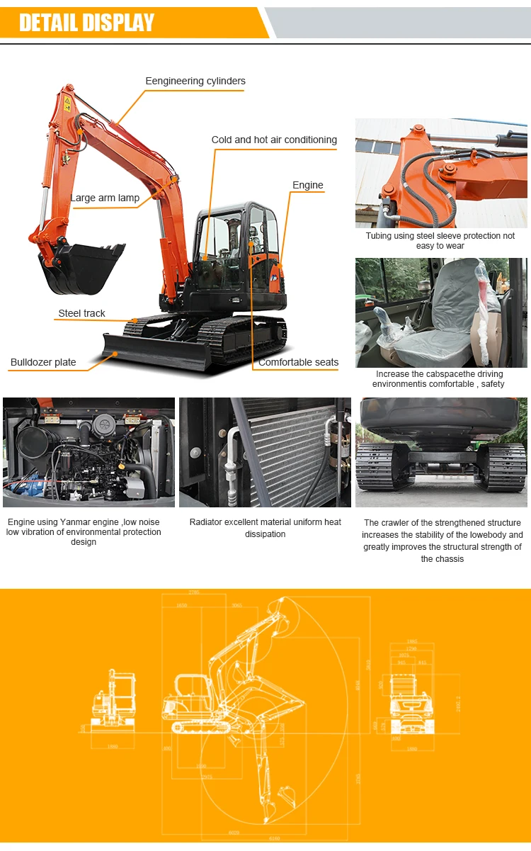 Rippa Machine Manufacture EPA Yanmar Engine Micro Bagger 4 5 T 6 Ton ...