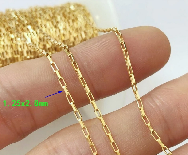 14K Gold Filled Open Box Chain - Perfect for Jewelry Making
