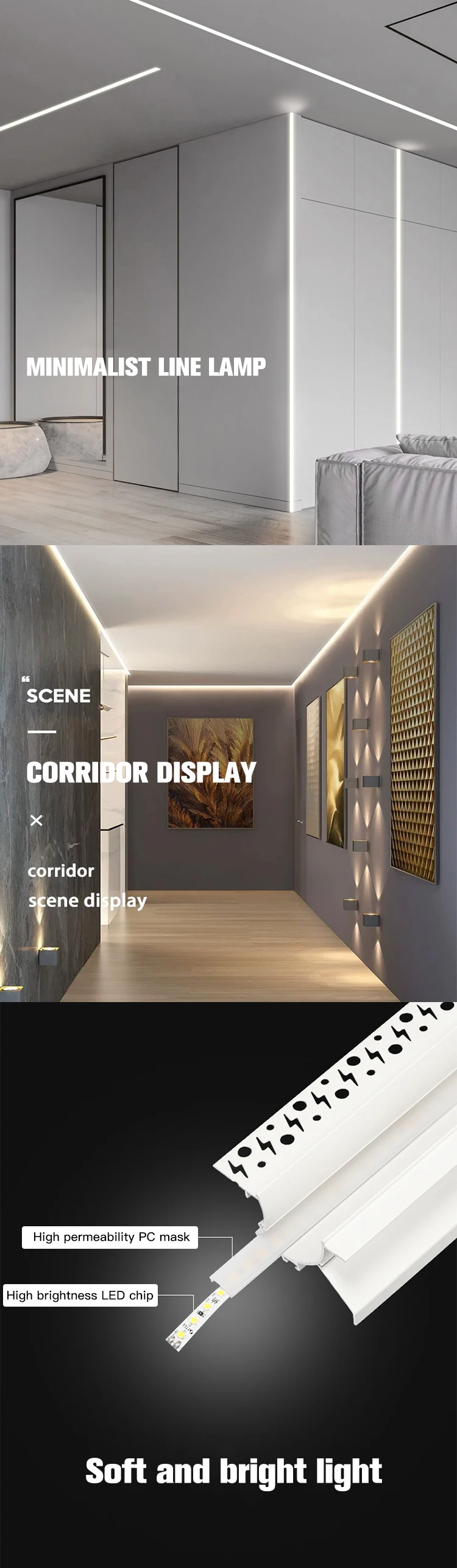 Modern Decorative Warm Business Office Aluminum Profile Led Strips ...