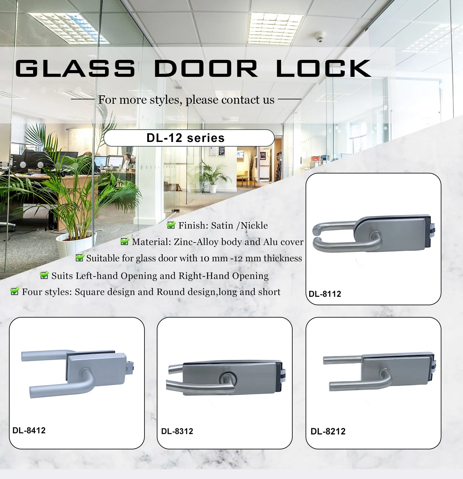 Door Locks For Aluminium Narrow Frame Doors Double Glass - Buy Swing ...