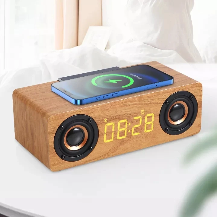 Incarcator wireless multifunctional cu ceas, bluetooth si radio ...