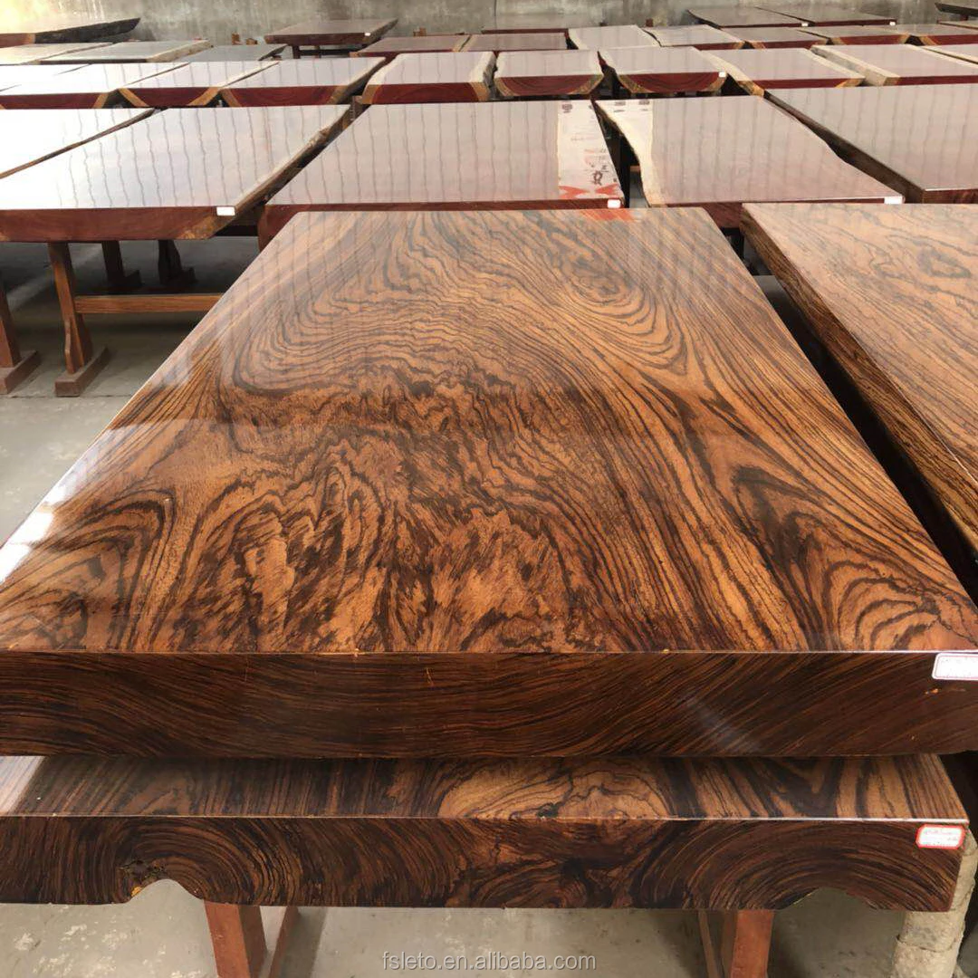 Factory Wholesale Solid Wood Dining Table Top - Custom Live Edge Zebra ...