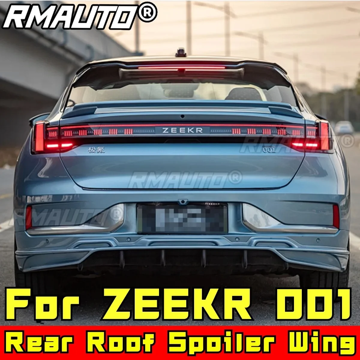 001 Body Kit Rear Roof Spoiler Glossy Black Sport Style Rear Wing Rear ...