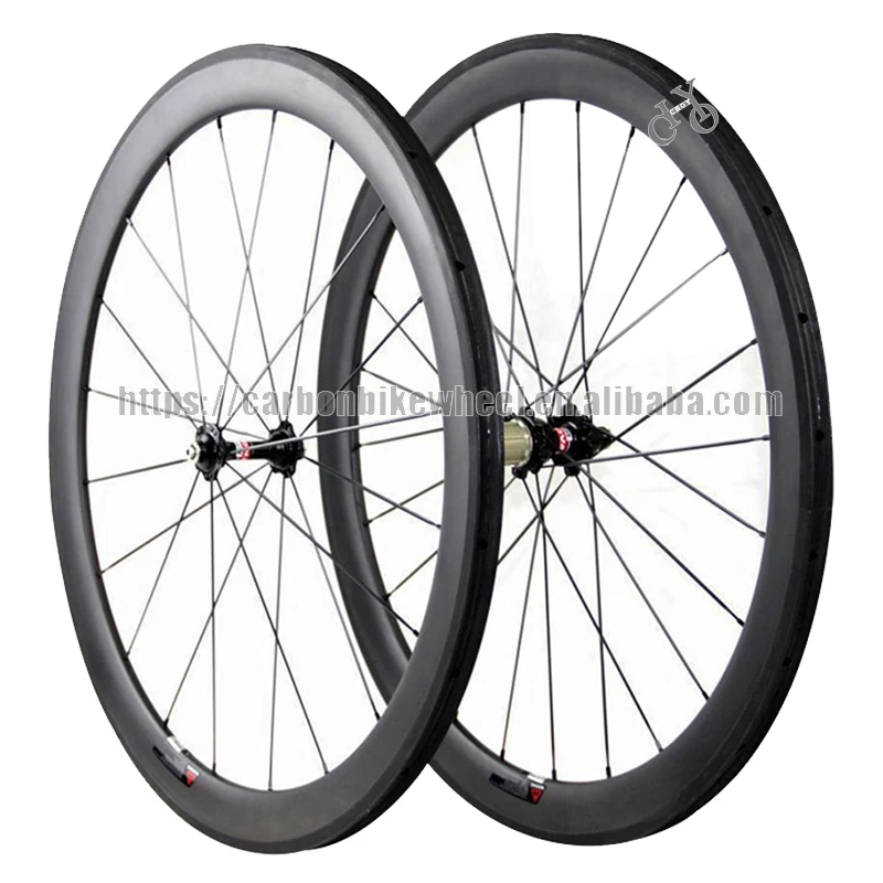 Carbon Fiber Wheelset 700c 50mm Clincher Road Bike Wheels 25mm Width V ...