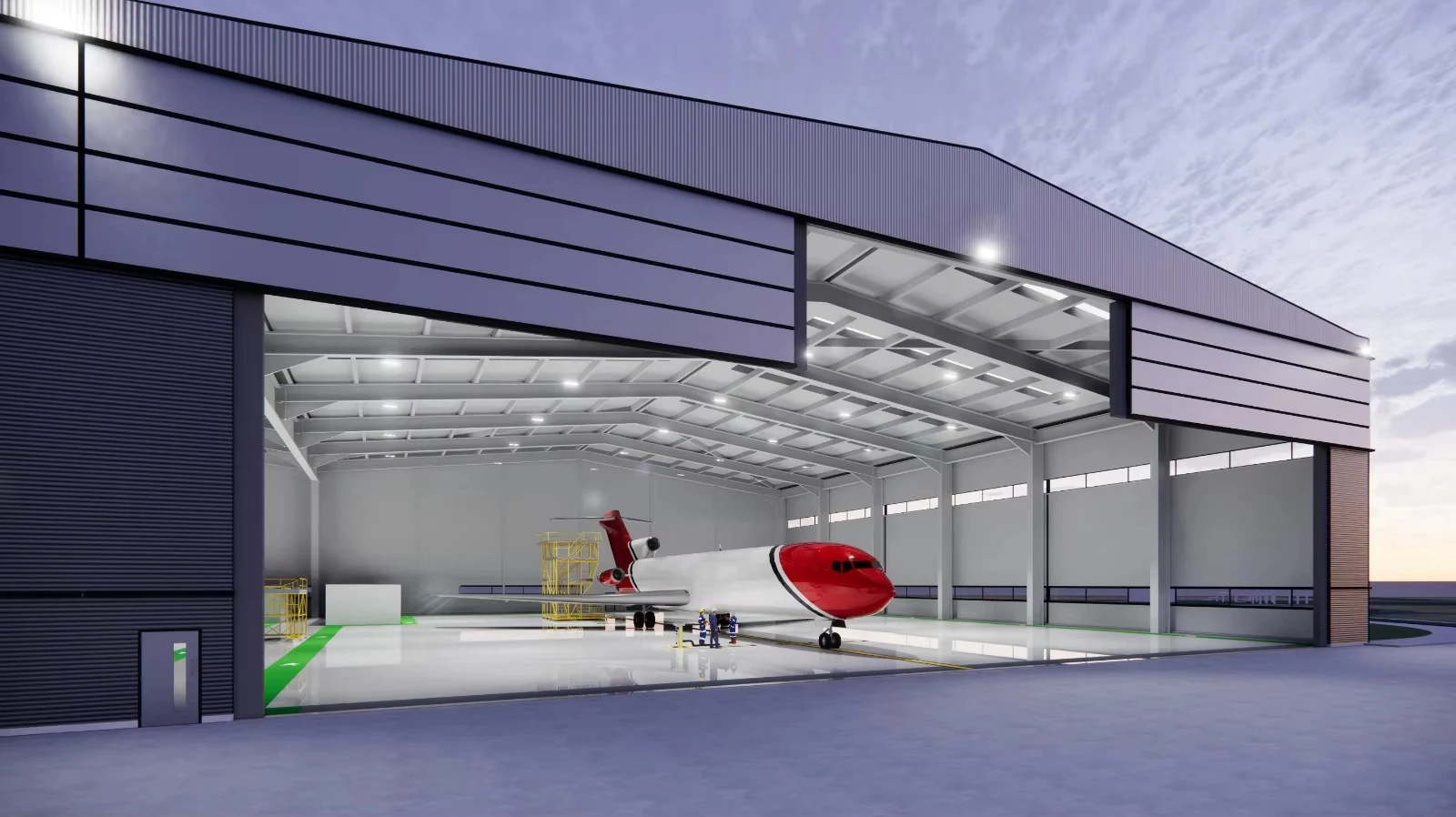Modern Design Hangar Preassembled Steel Joist Roof Frame Lightweight ...