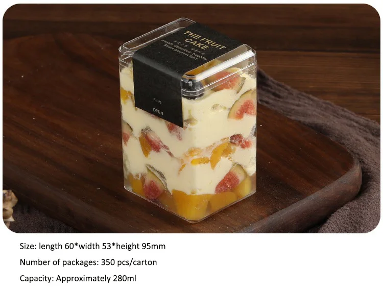 Transparent Tiramisu Box - Perfect for Dessert Packaging